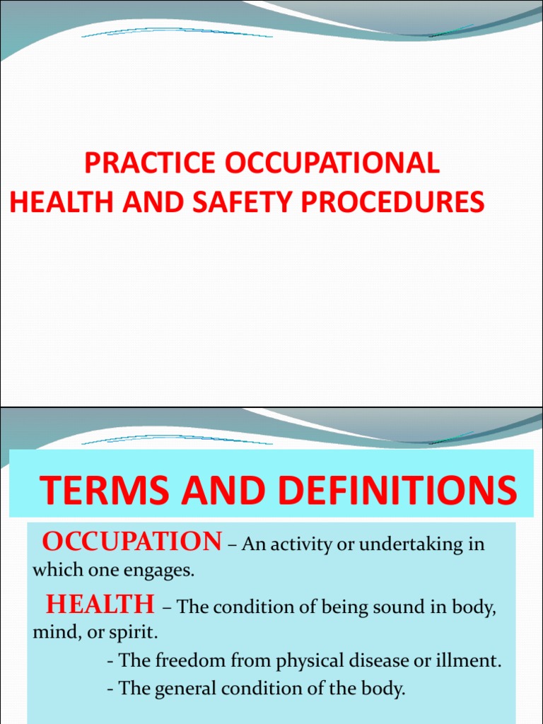Occupational Health and Safety Practices | PDF | Occupational Safety ...