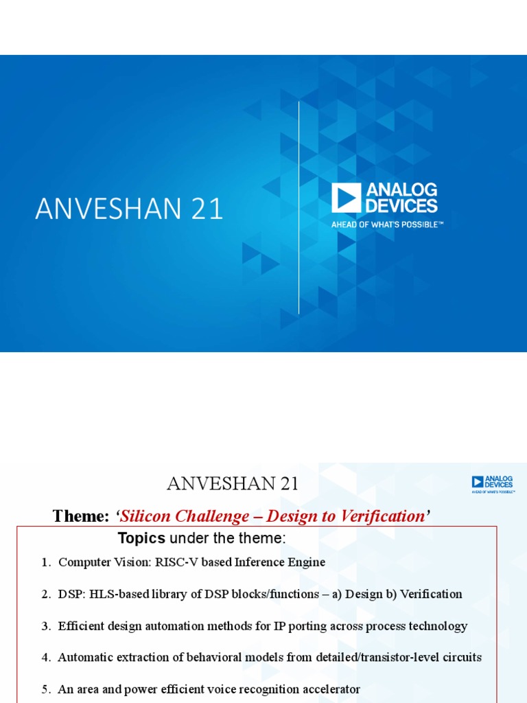 ANVESHAN 2021 Info Brochure | PDF | Analog Devices | Electronic Engineering