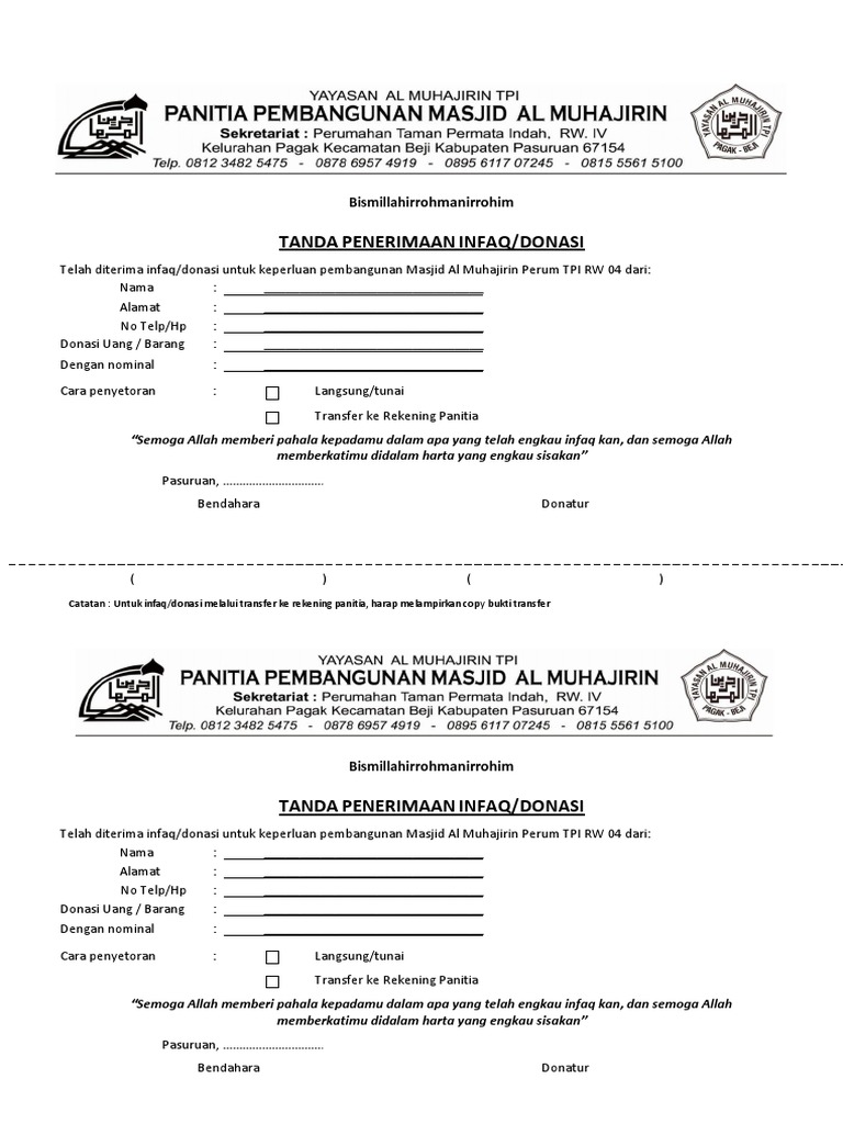 Format Kwitansi A4 | PDF