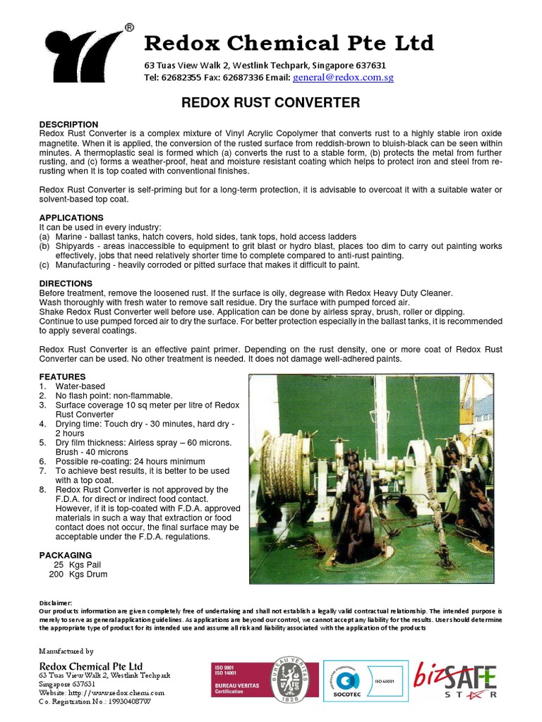 Redox Rust Converter Information | PDF | Rust | Corrosion
