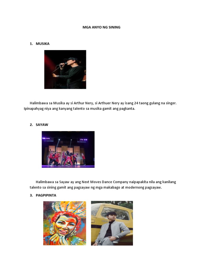 Anyo NG Sining Halimbawa | PDF