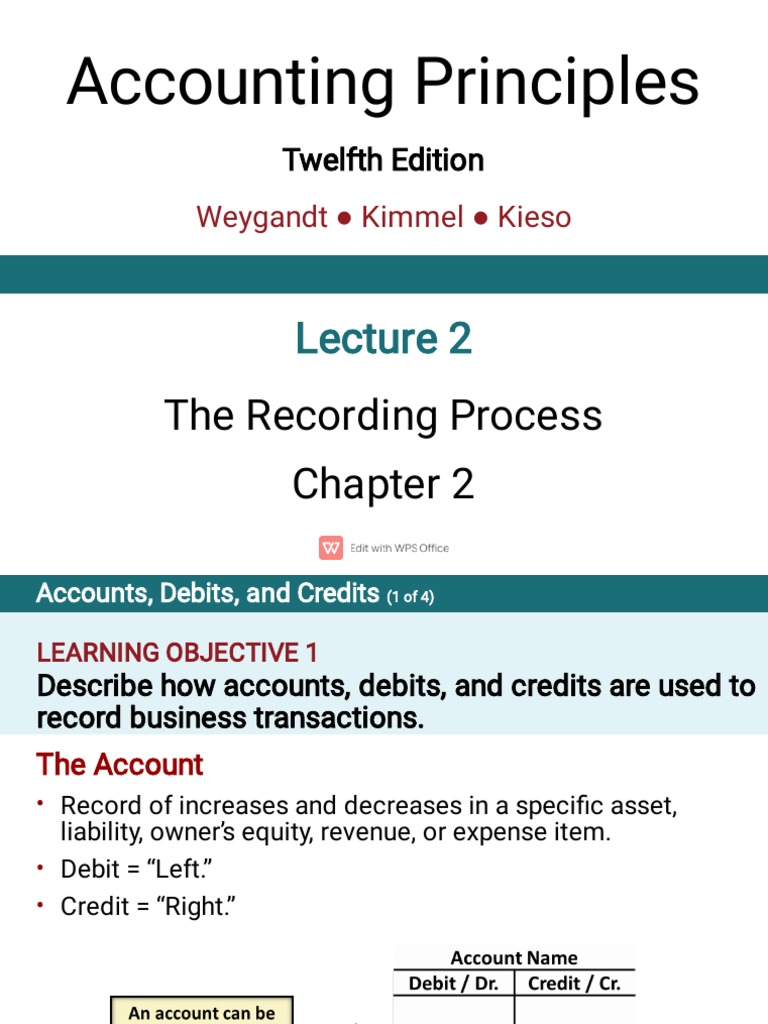 Accounting Principles: The Recording Process | PDF | Debits And Credits ...