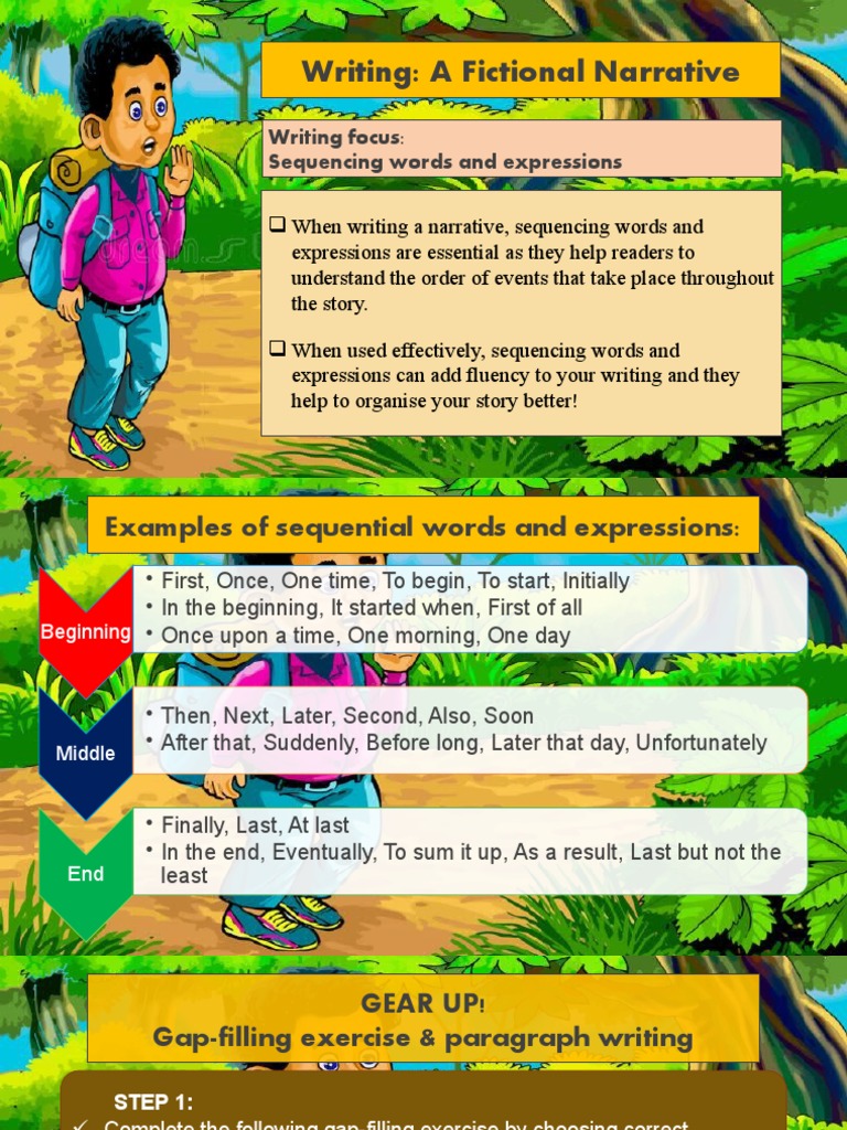 Writing a Fictional Narrative Guide | PDF | Narrative | Linguistics