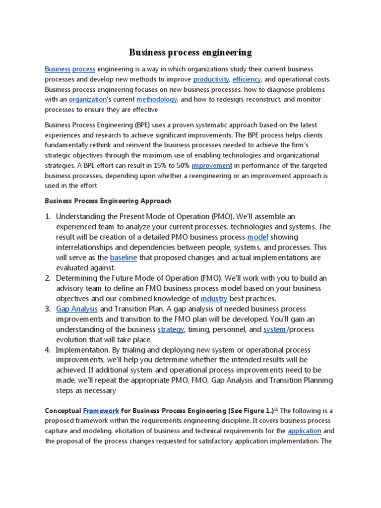 Business Process Engineering | PDF | Business Process | Conceptual Model