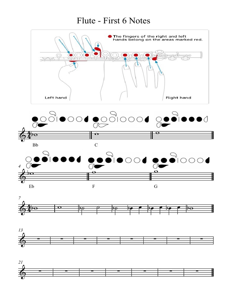 Flute - First 6 Notes | PDF