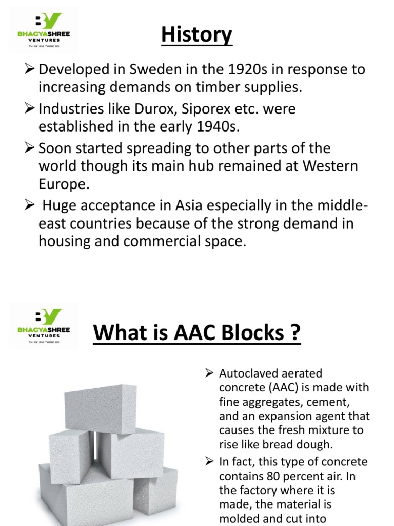 Aac Blocks PPT 1 | PDF | Concrete | Building Engineering