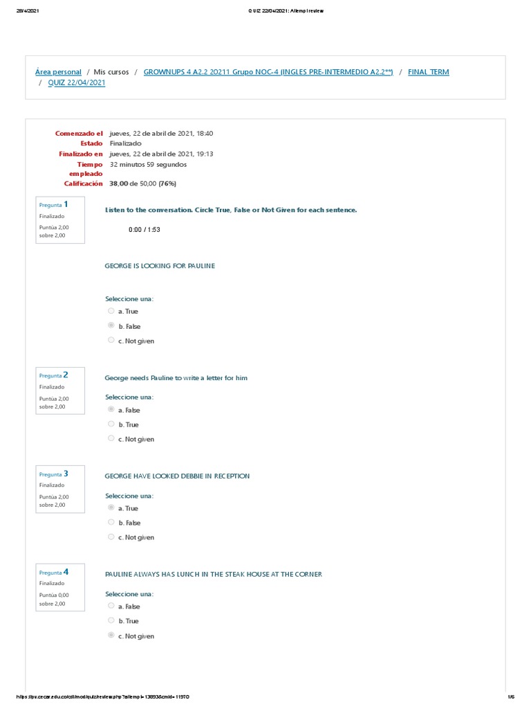 QUIZ 22 - 04 - 2021 - Attempt Review | PDF | Carnival | Mardi Gras