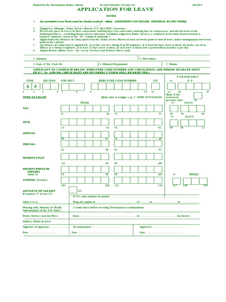 Leave Form | PDF | Government