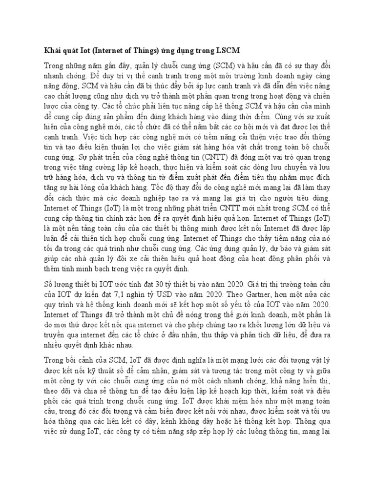 IoT Trong LSCM | PDF