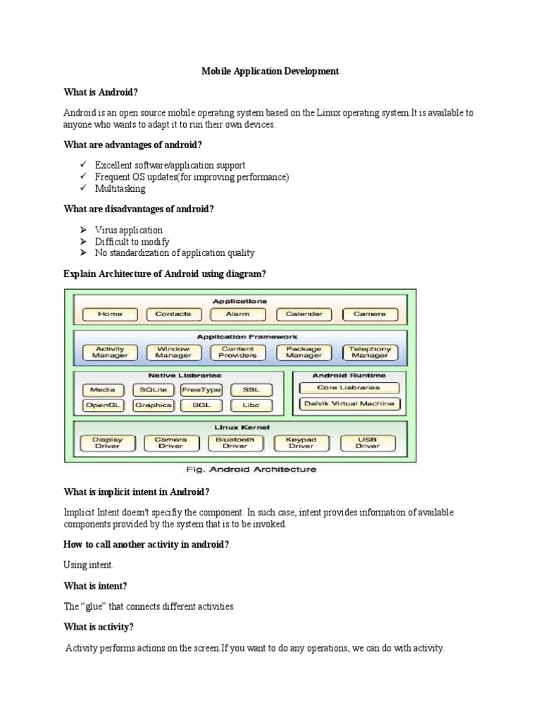 Mobile Application Development Past | PDF | Android (Operating System ...