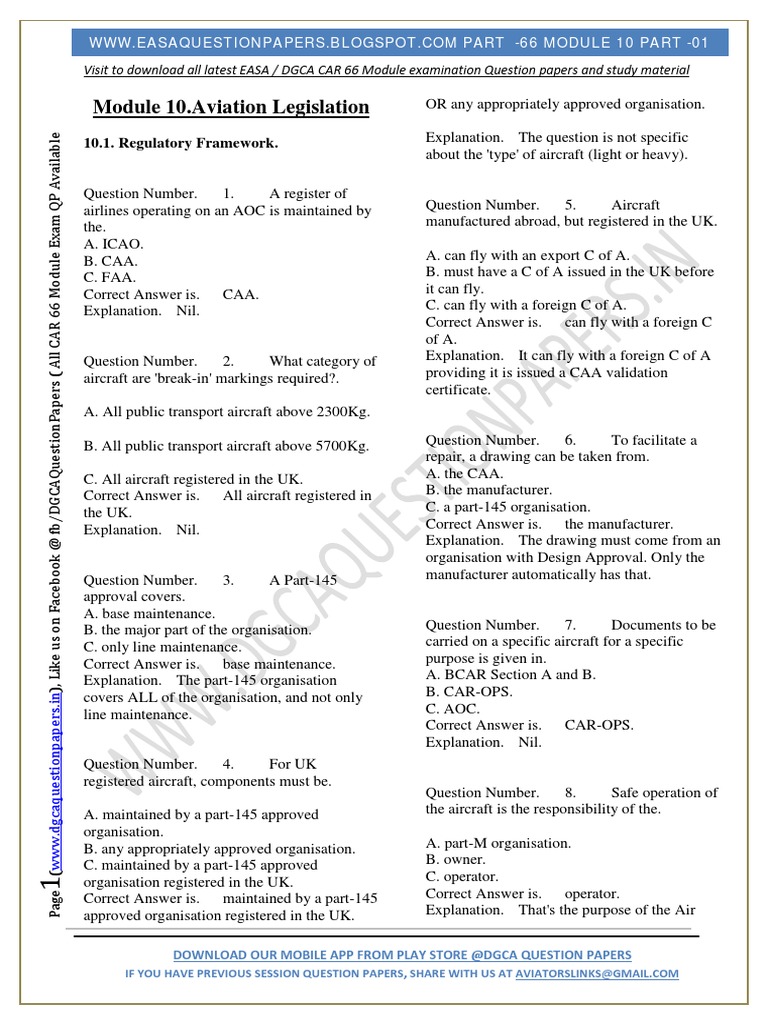 Dgca Module 10 Part 01 | PDF | Federal Aviation Administration | Aircraft