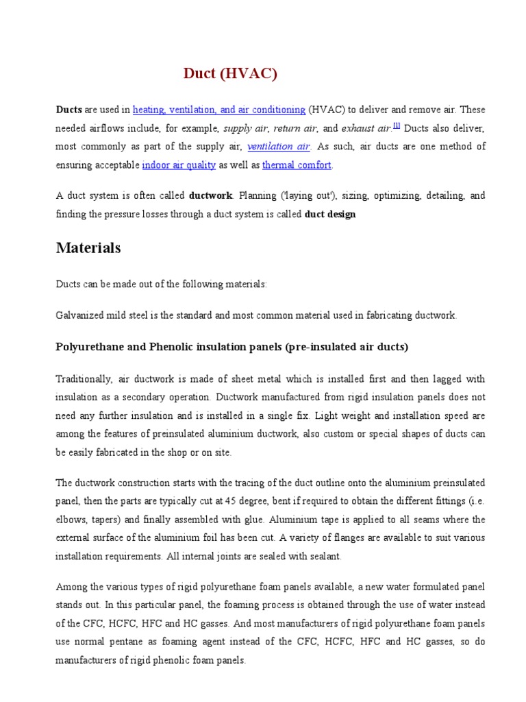 Duct | PDF | Duct (Flow) | Hvac