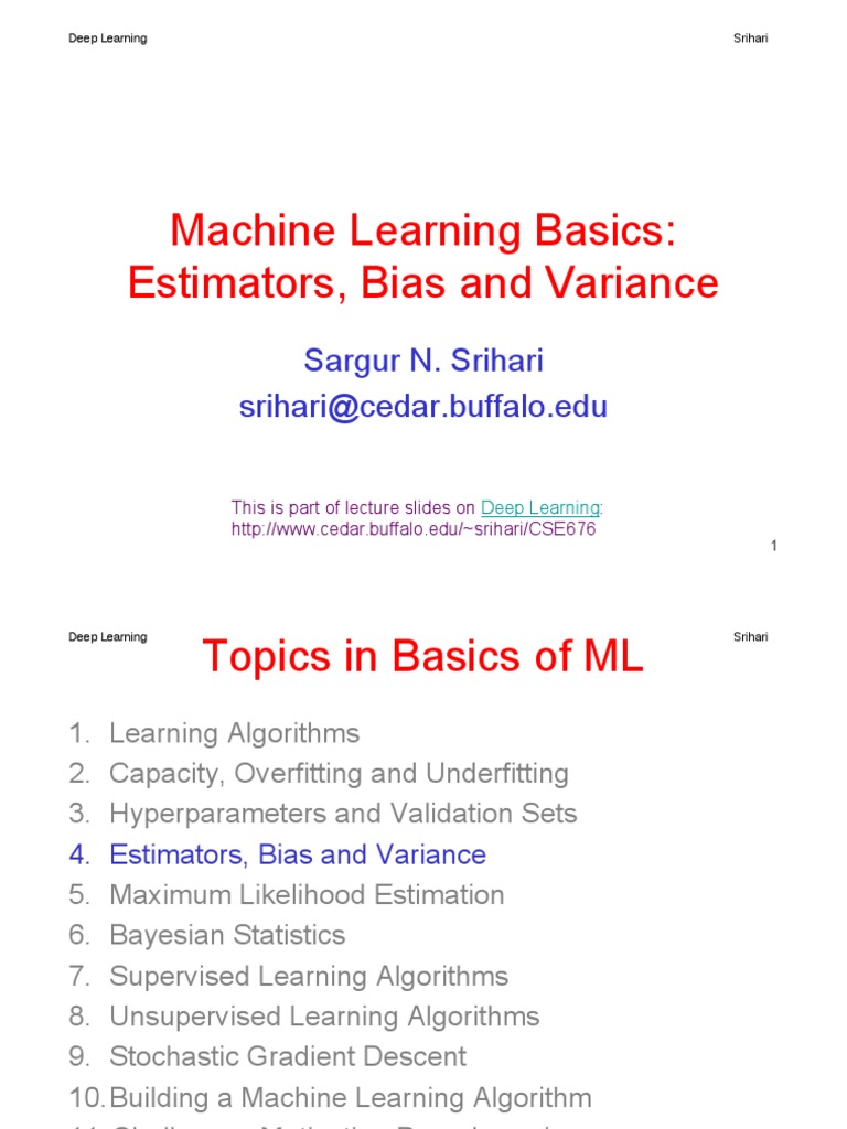 5.4 MLBasics Estimators | PDF | Estimator | Bias Of An Estimator