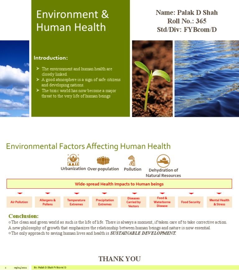 Environment & Human Health EVS PPT - NEW | Download Free PDF | Asthma ...