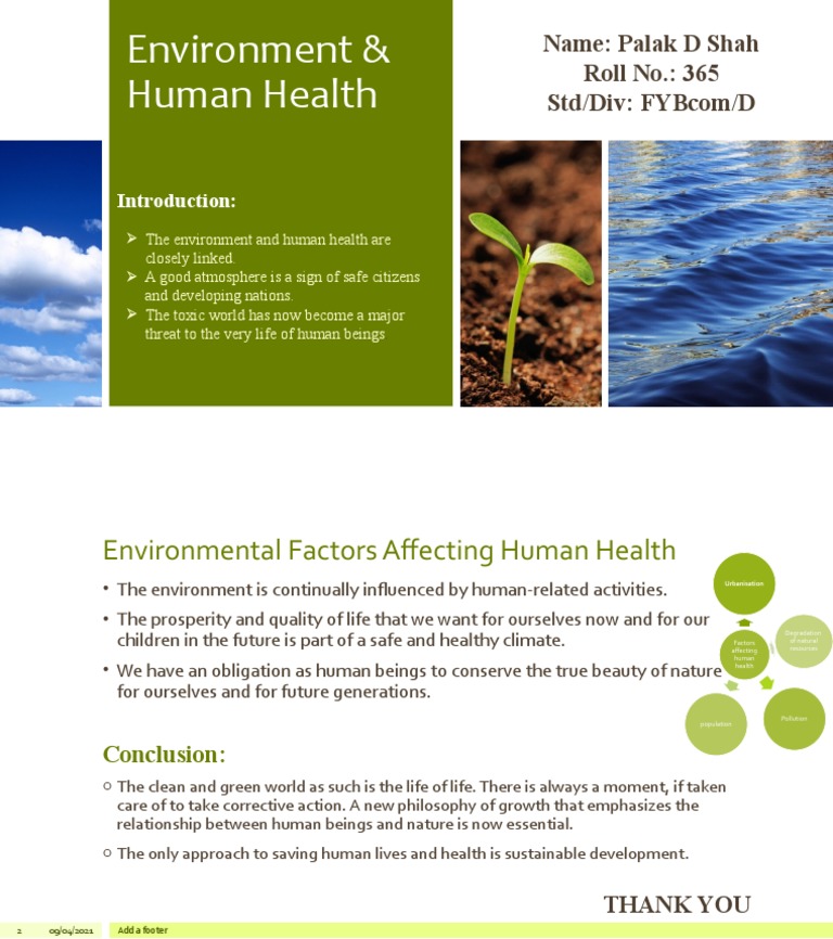 Environment & Human Health EVS | PDF