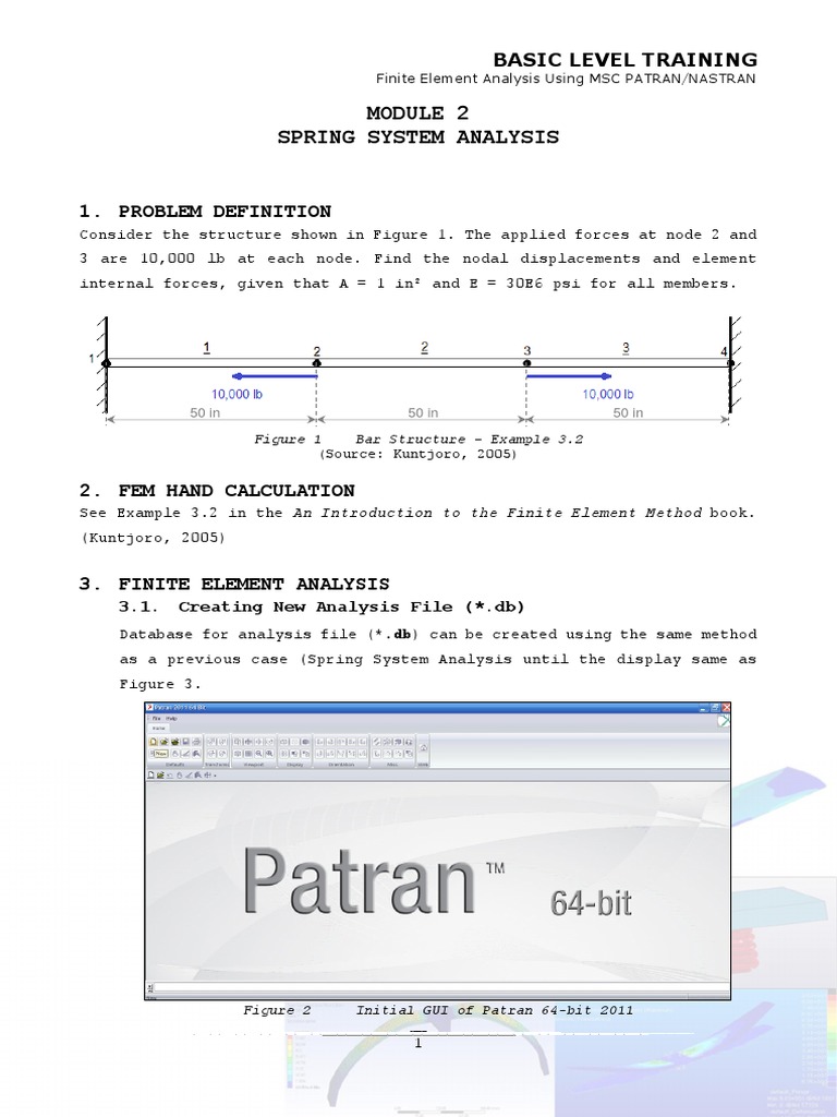 Finite Element Analysis Spring System Tutorial | PDF | Finite Element ...