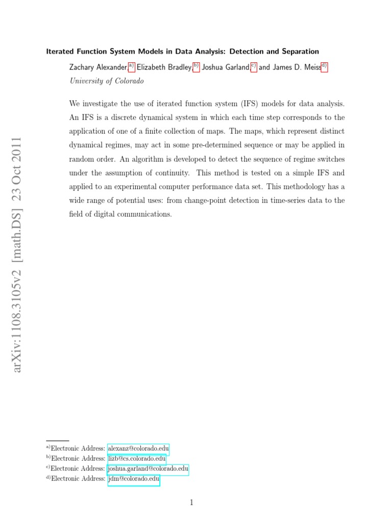 Alexander Et Al 2012 Iterated Function System Models In Data