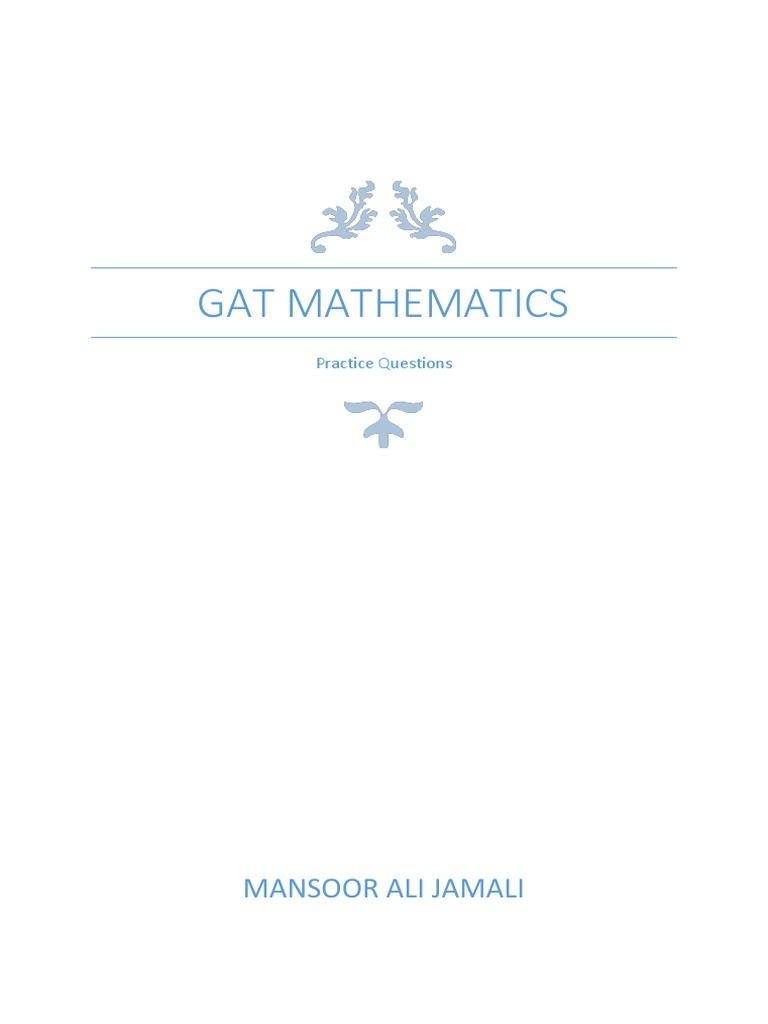 Gat Mathematics Practice Questions | PDF