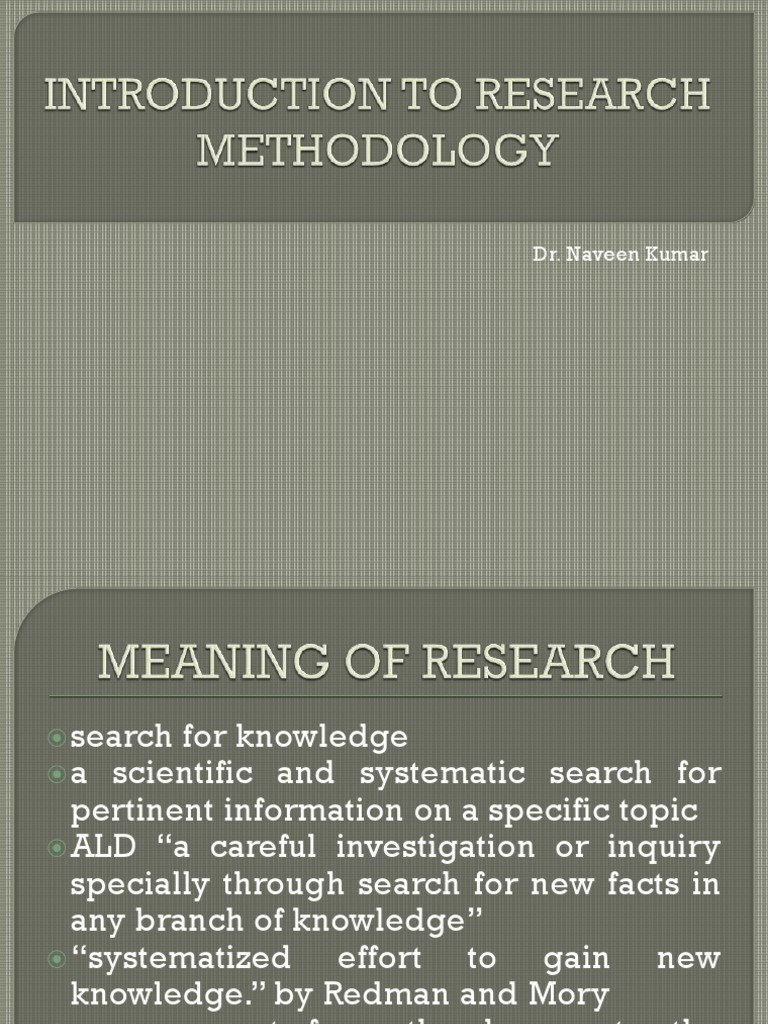 Introduction To Research Methodology | Download Free PDF | Scientific ...