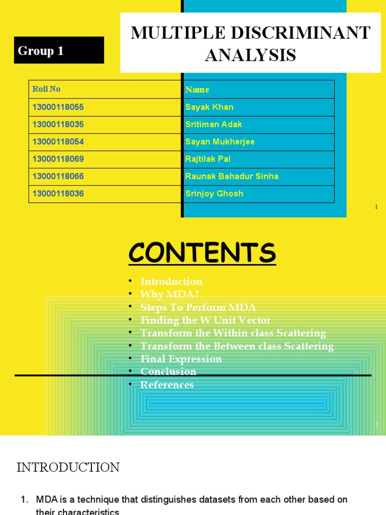 Multiple Discriminant Analysis - PPT - SayakSritiRajti | PDF ...