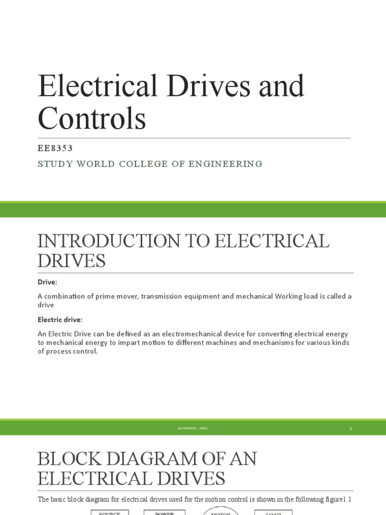Electrical Drives and Controls: Study World College of Engineering ...