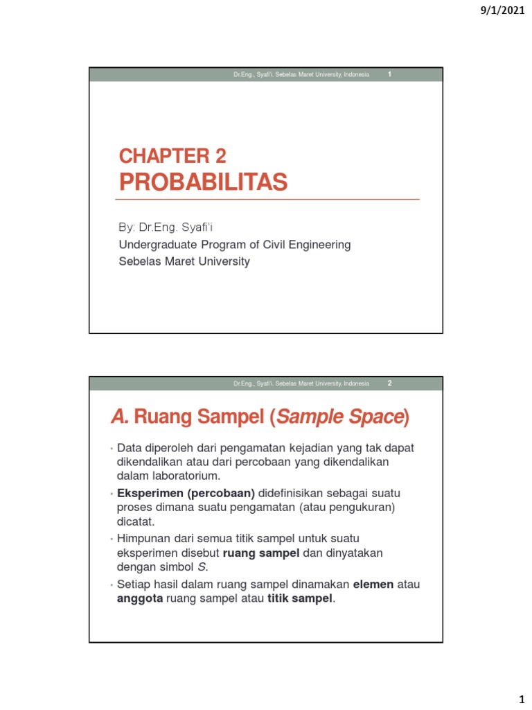 CHAPTER 2 - Probabilitas | PDF | Metode & Bahan Ajar | Sains & Matematika