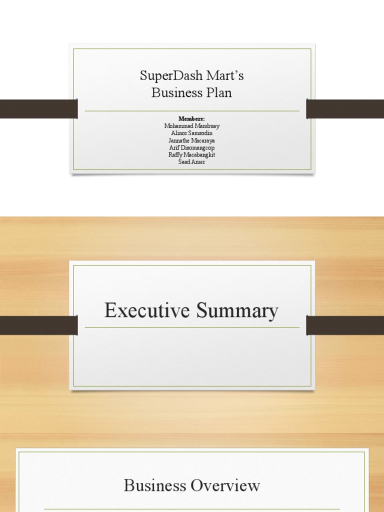 SuperDash Mart Business Plan | PDF | Investing | Supermarket