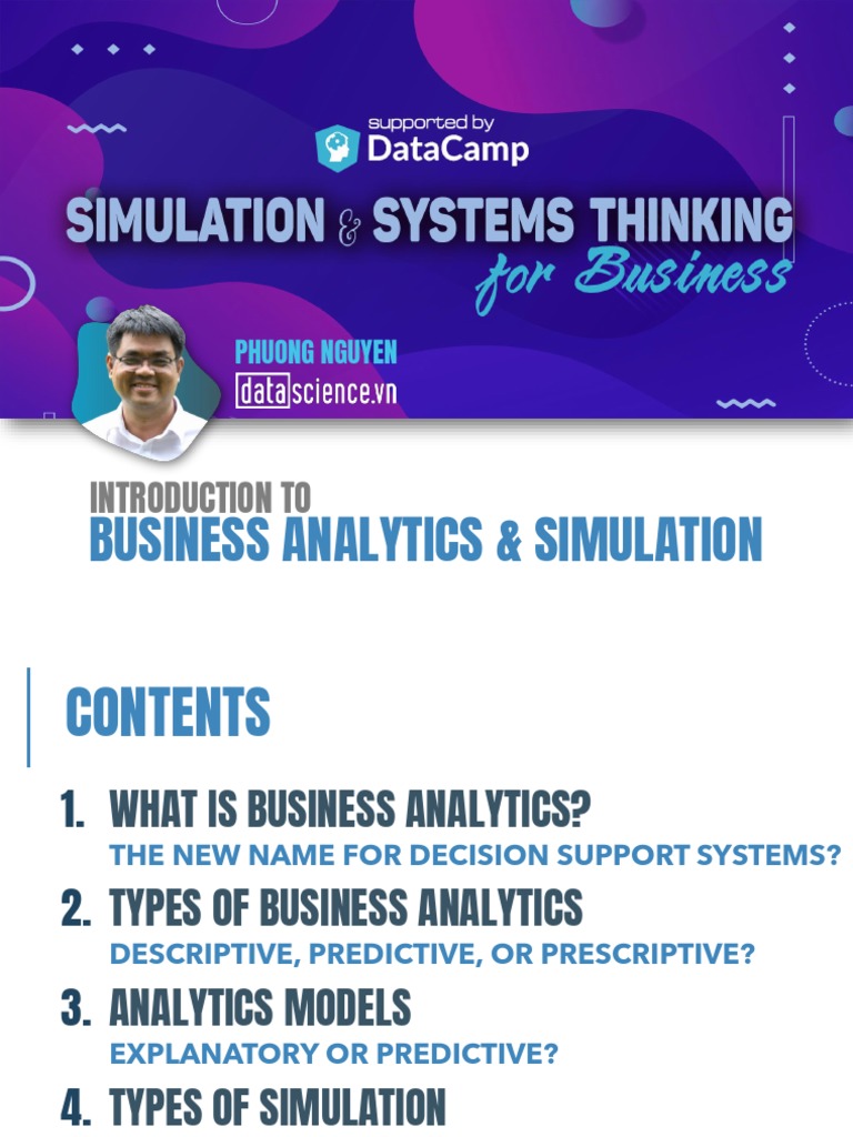 Slide - INTRODUCTION BUSINESS ANALYTICS & SIMULATION | PDF | Analytics | Dependent And ...