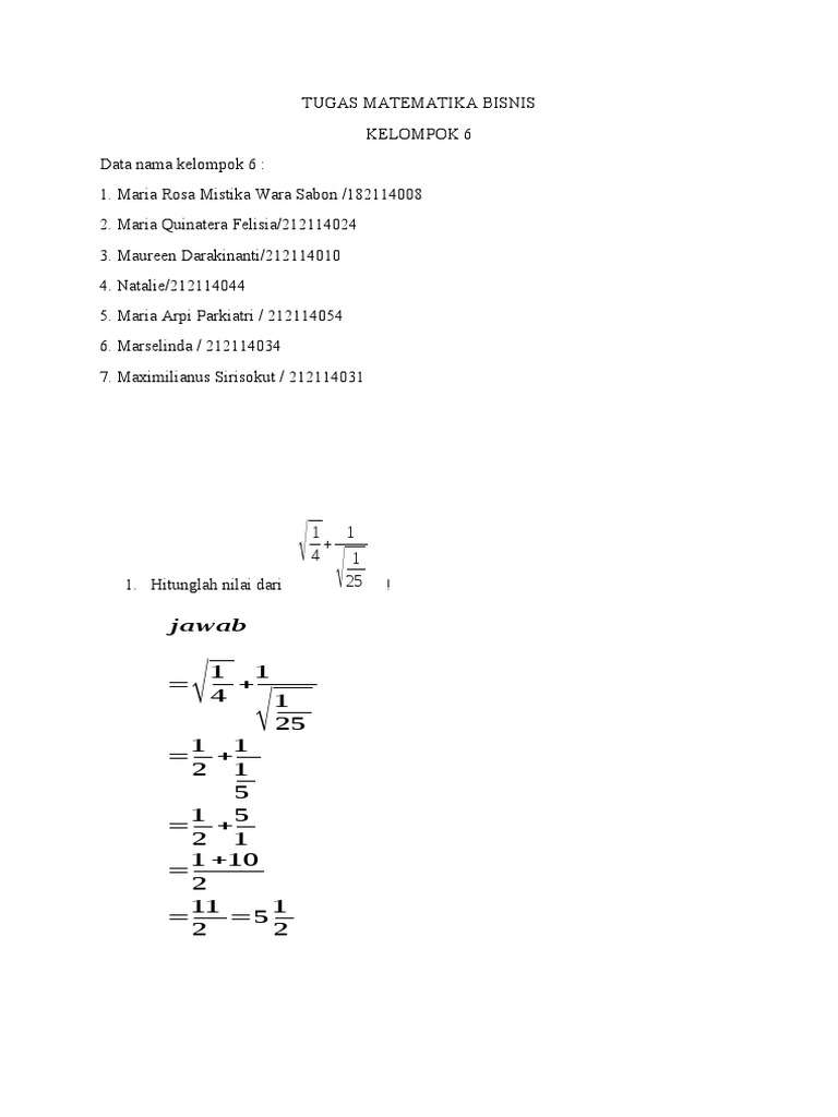 Matematika Bisnis | PDF