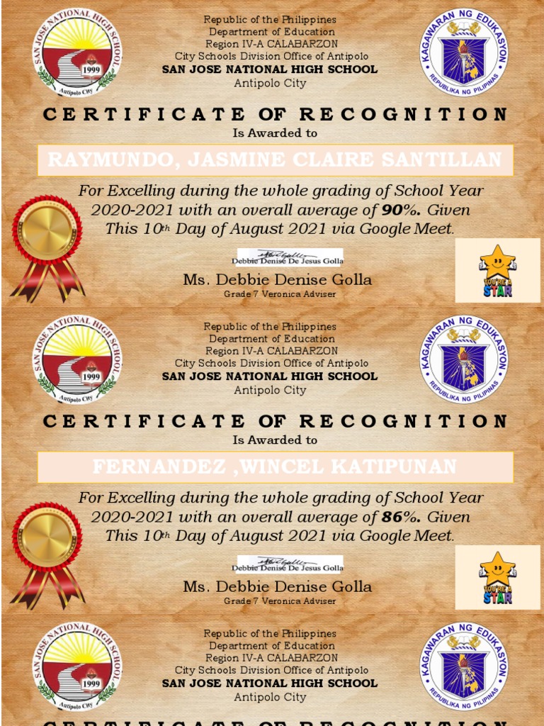 Certificate of Recognition G7 | PDF | Government Agencies | Social ...