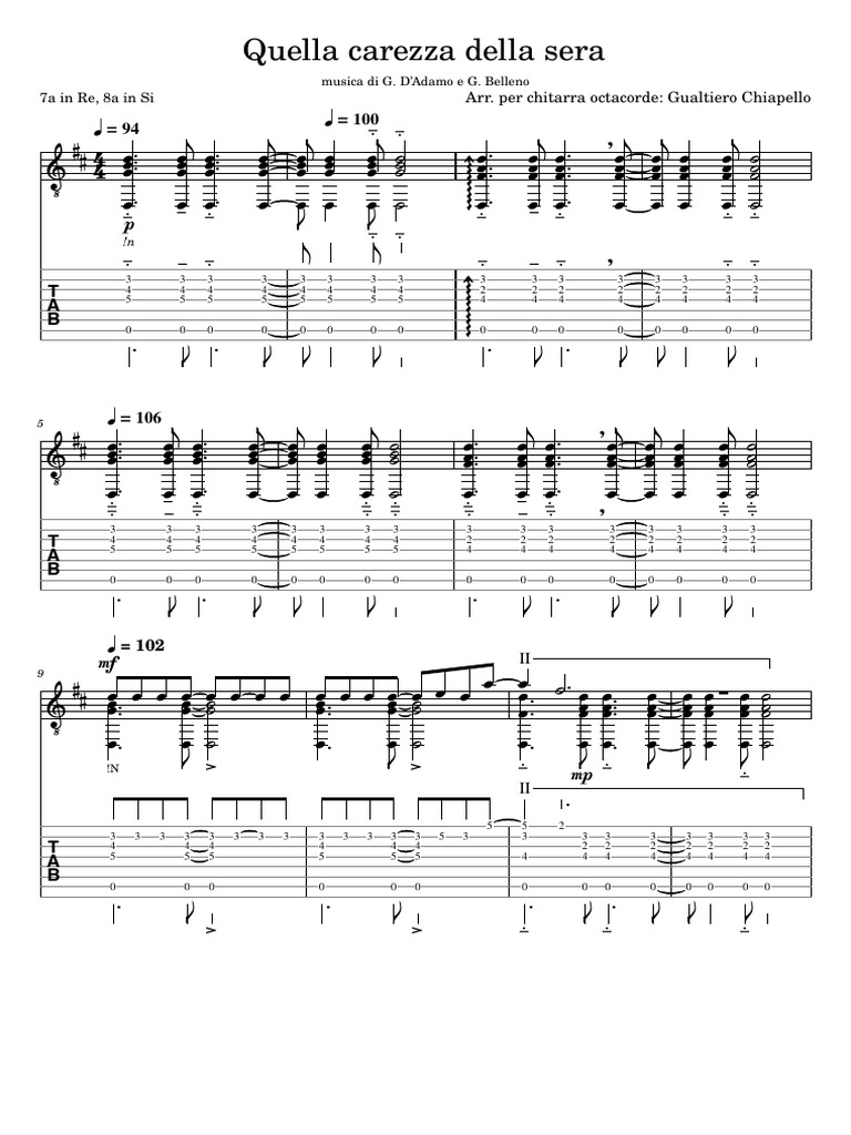 Quella Carezza Della Sera | PDF