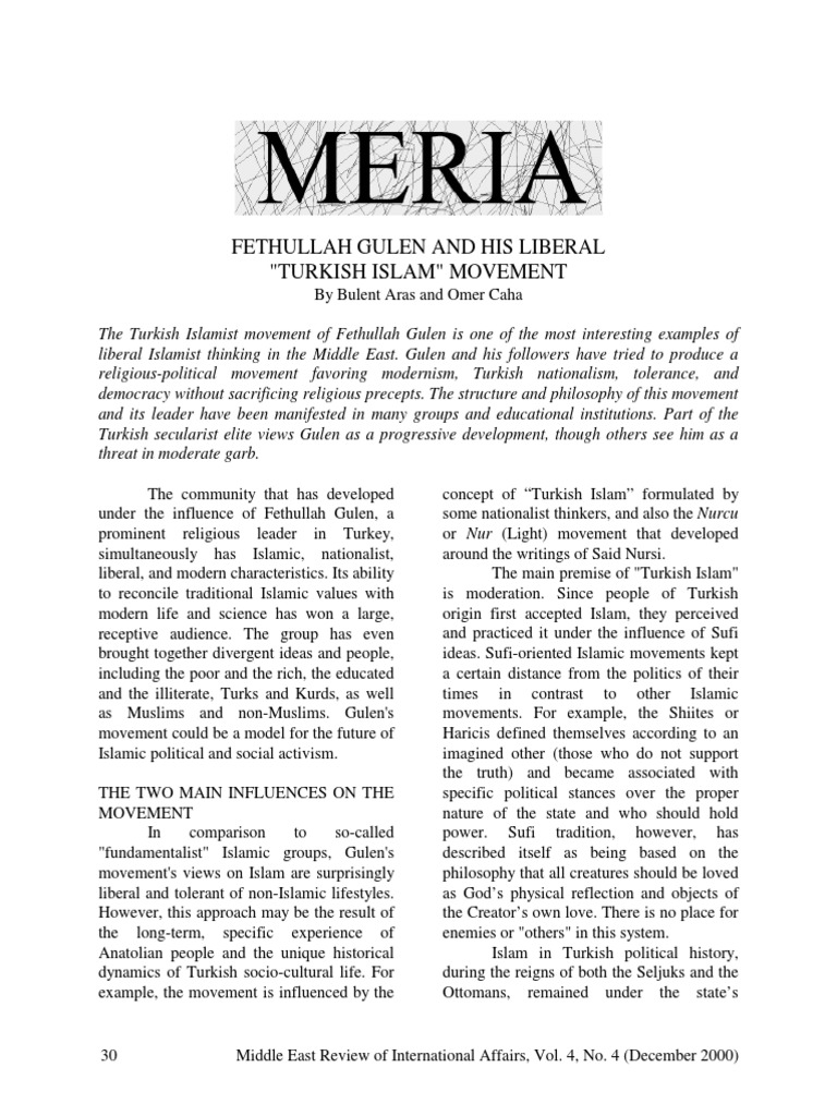 Fethullah Gulen's Liberal Islamic Movement | PDF | Gülen Movement ...