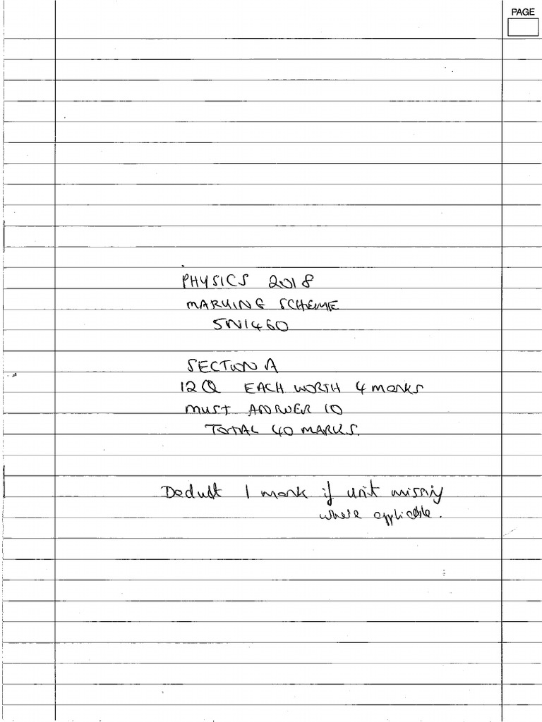 2018 Physics Marking Scheme | PDF