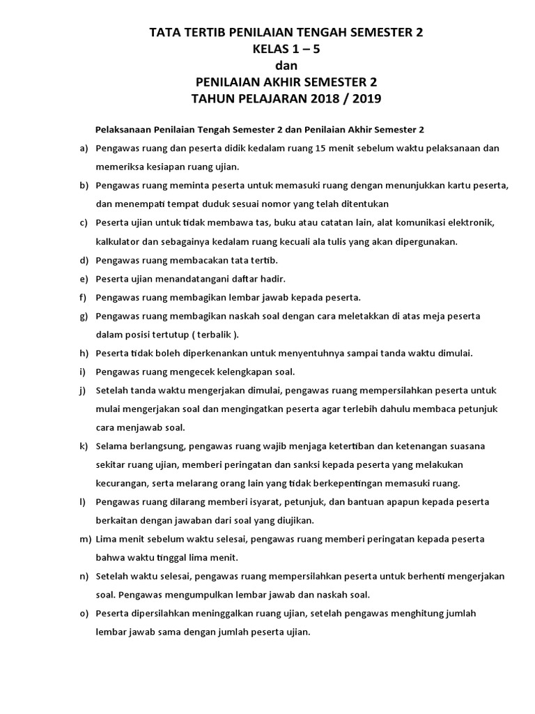 Tata Tertib Uts 1 | PDF