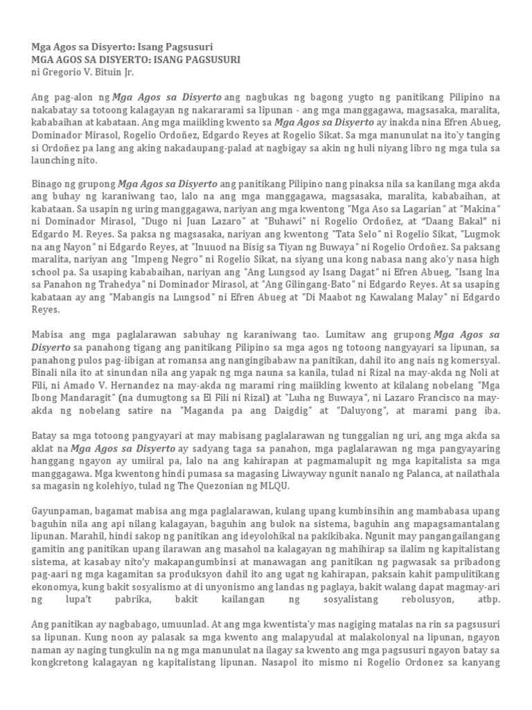 Mga Agos Sa Disyerto | PDF