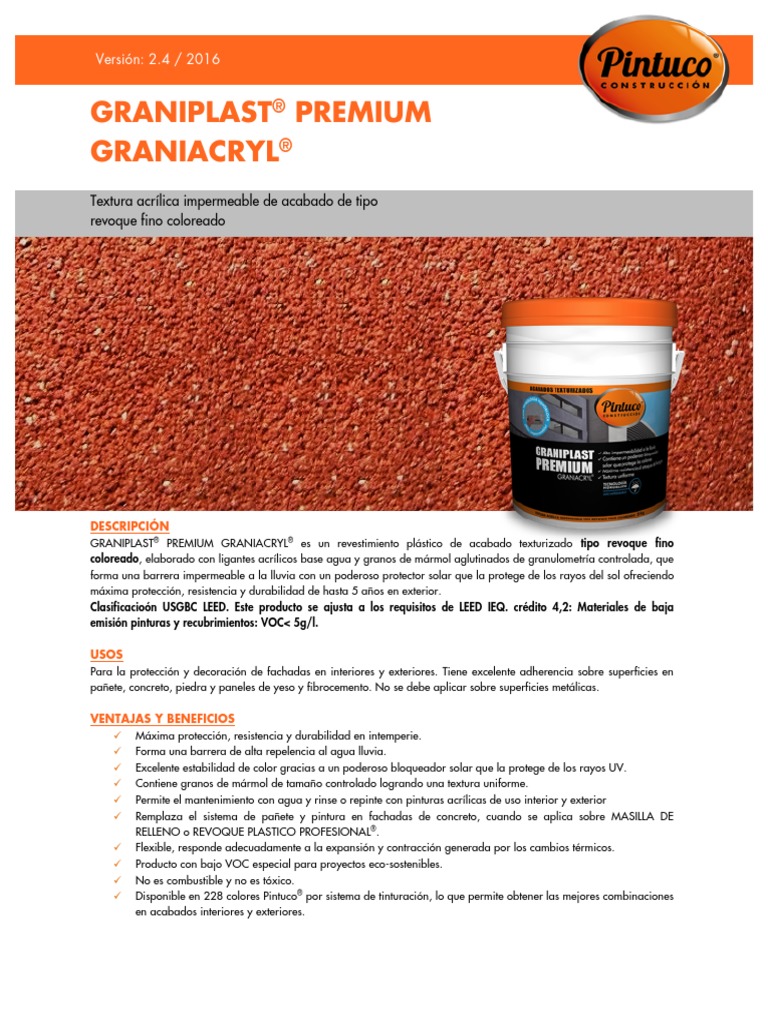 FT - Granip Graniacryl | PDF | Pintar | Agua