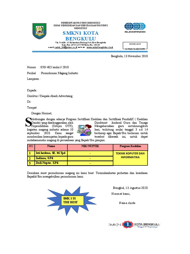 INFORMATIKA Contoh Surat Kantor | PDF