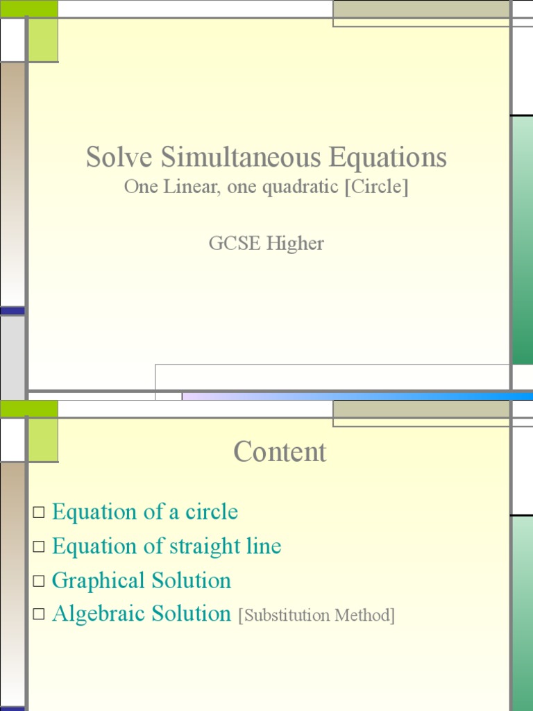 Solving Linear and Quadratic Systems | PDF | Equations | Quadratic Equation