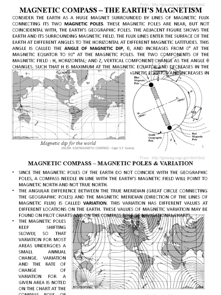 Magnetic Compass - The Earth'S Magnetism | PDF | Compass | Earth's ...