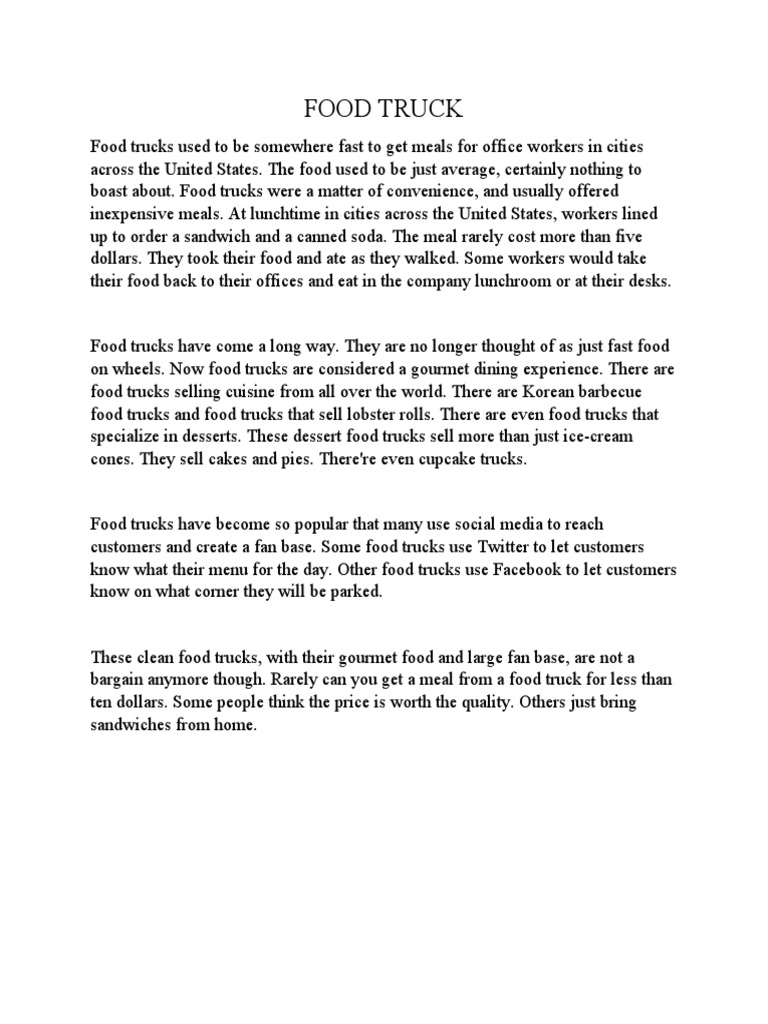 Food Truck | PDF