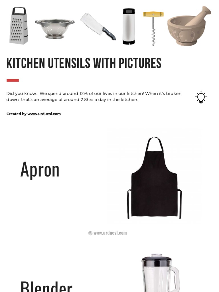 Kitchen Utensils Names With Pictures | PDF | Kitchen Utensil | Kitchen