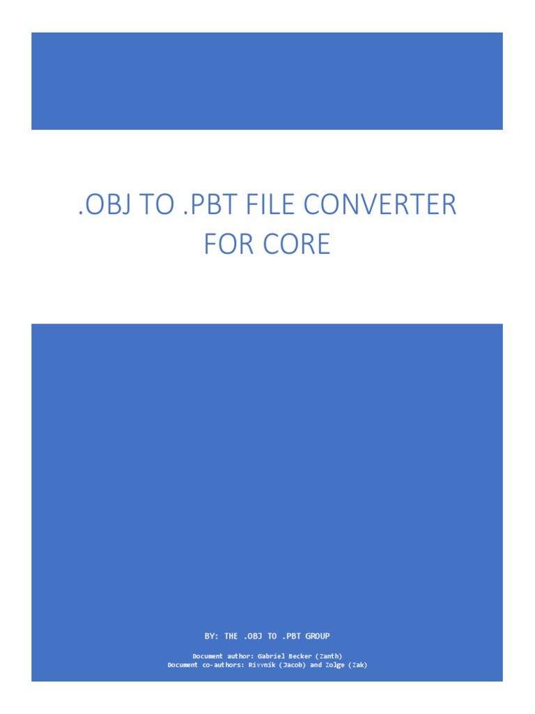 Obj2pbt Documentation 9 3 21 | PDF | Parameter (Computer Programming ...