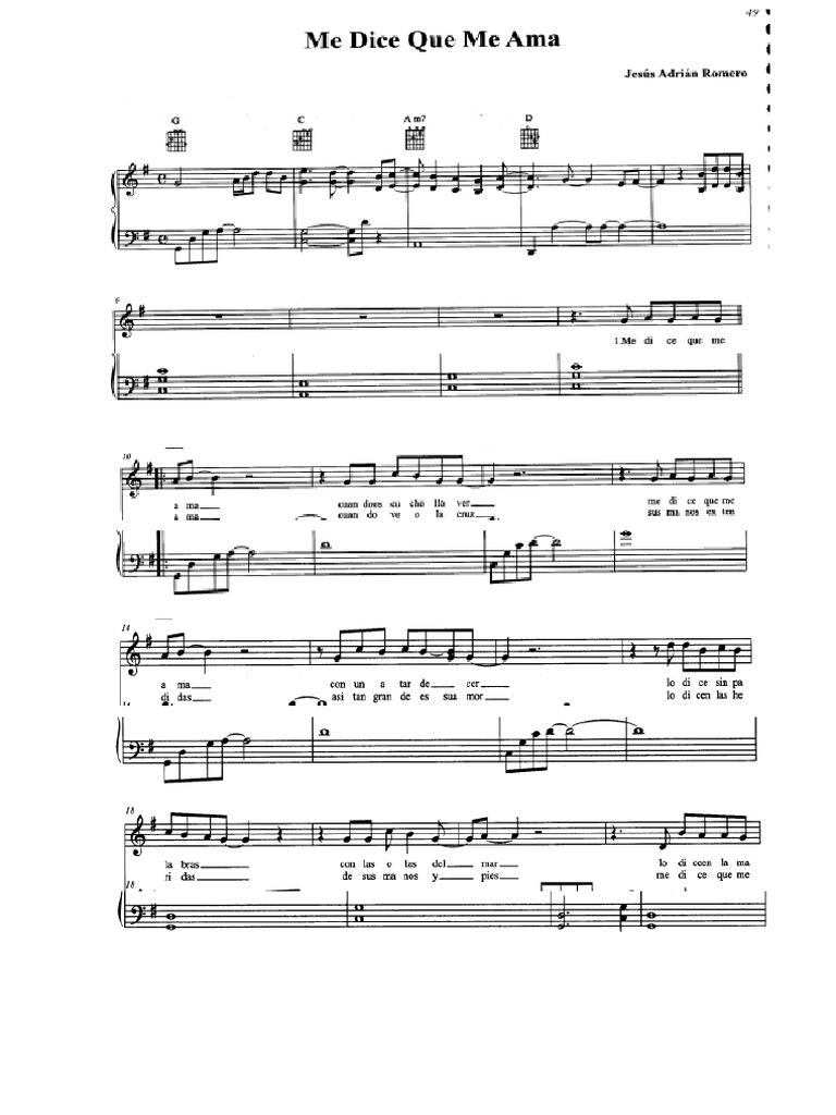 Partitura Me Dice Que Me Ama | PDF