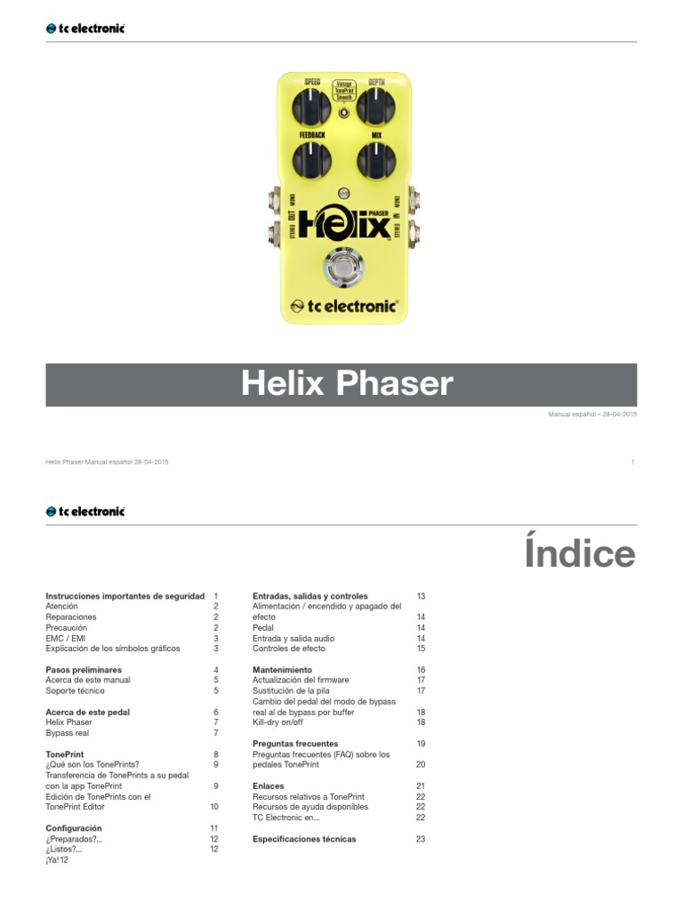 Manual del Helix Phaser TC Electronic | PDF | Aplicación movil | USB