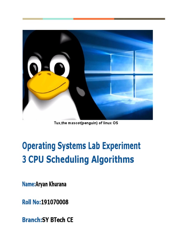 Operating Systems Lab Experiment 3 CPU Scheduling Algorithms | PDF ...