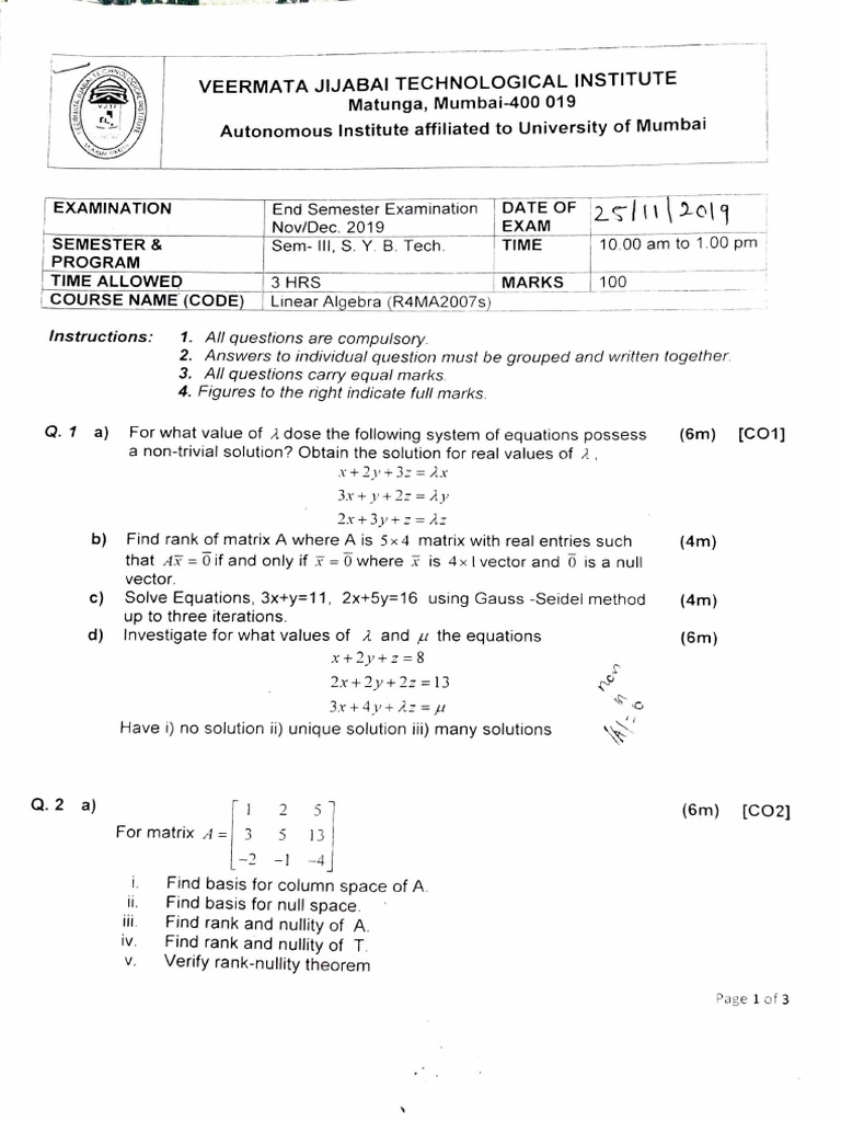 ESE - Past Year Papers | Download Free PDF | Eigenvalues And ...