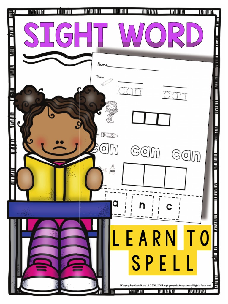 1 - Sight Word Kindergarten Activities - High Frequency Words ...