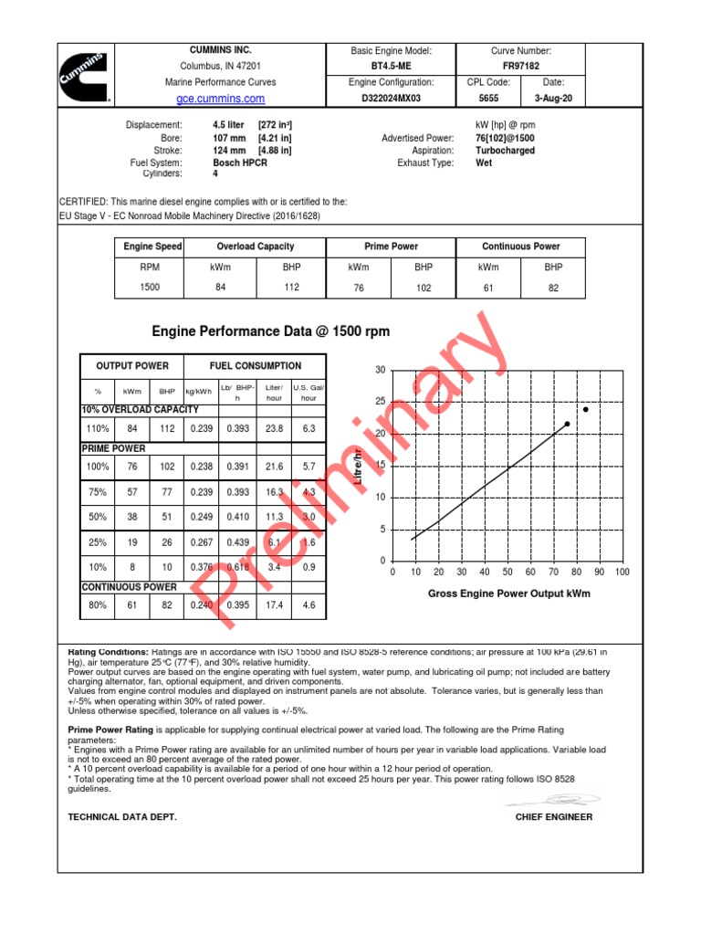Cummins BT4.5-ME (40KW DEG) - Datasheet | PDF | Radiator | Engines