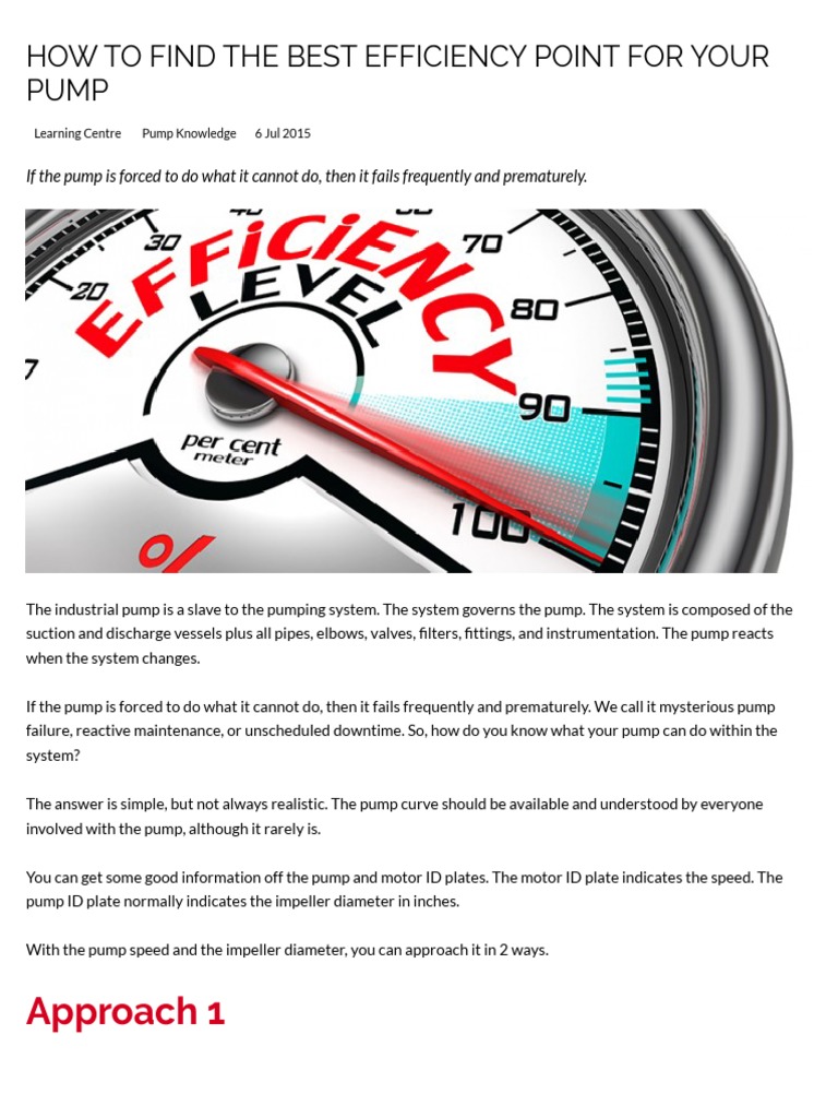Finding Your Pump's Best Efficiency Point | PDF | Pump | Fluid Dynamics