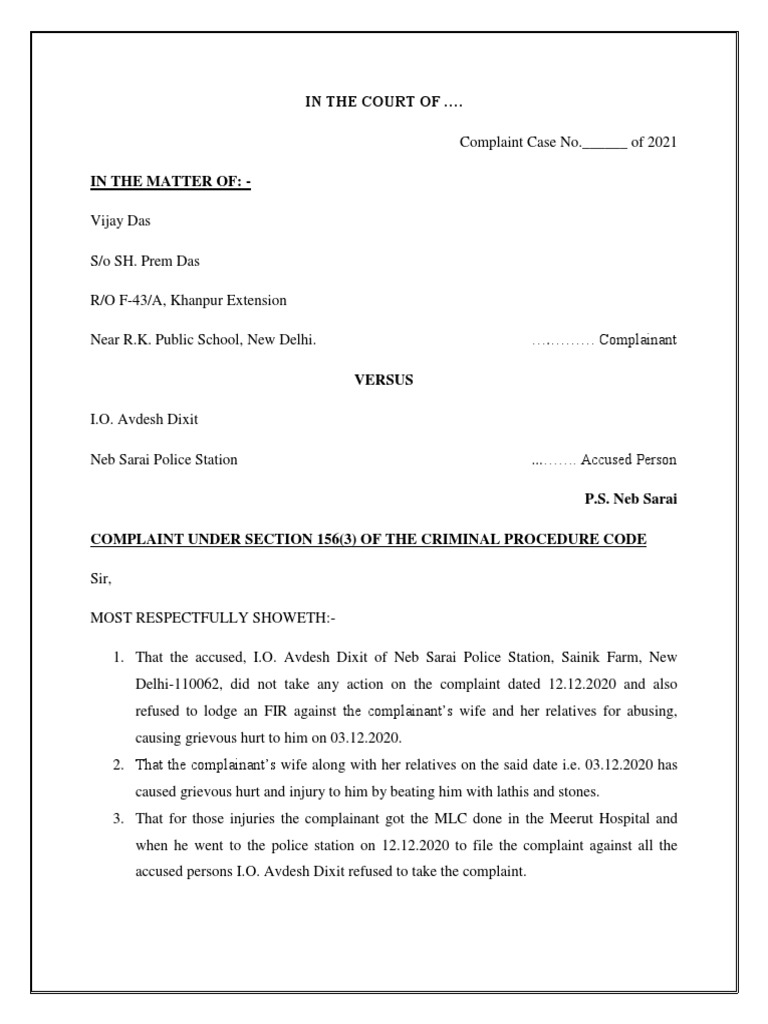 Complaint Draft Pragya | PDF | Complaint | Misconduct
